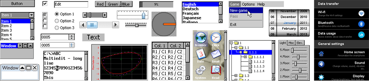 emWin：HMI グラフィカルユーザインターフェース