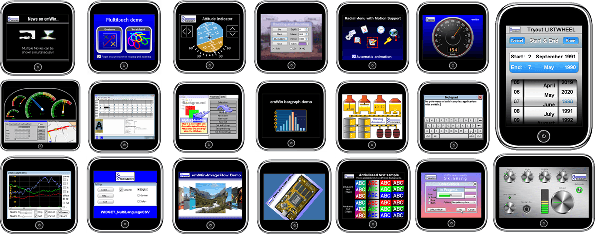 emWin：HMI グラフィカルユーザインターフェース